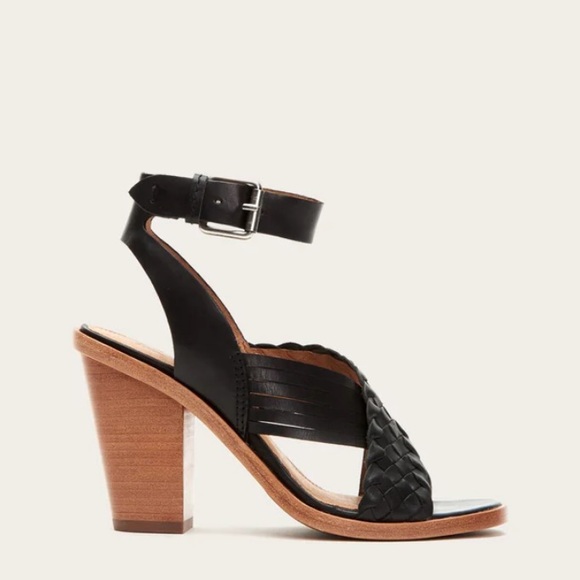 Frye | Shoes | 328 Frye Sara Criss Cross Braided Black Real Leather ...
